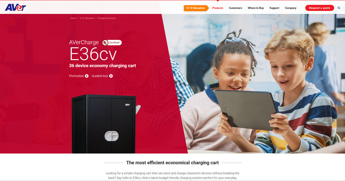 AVer Education, E36cv Chromebook Charging Cart | AVer USA