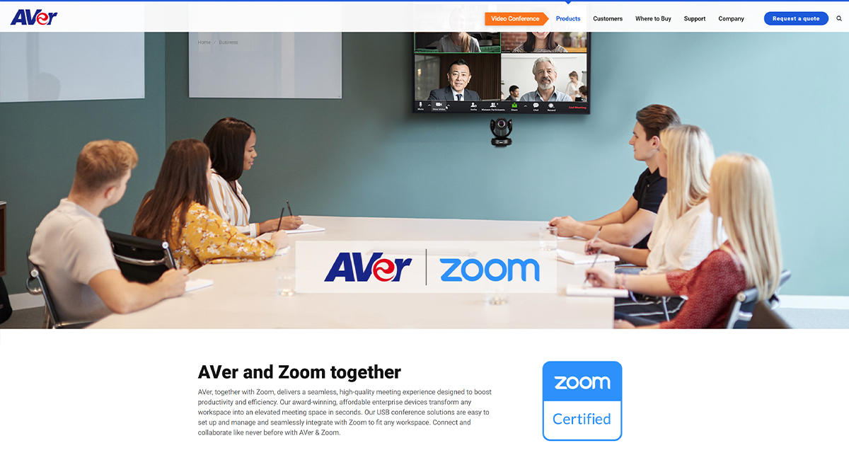 AVer and Zoom Together | Zoom Certified Hardware | AVer USA