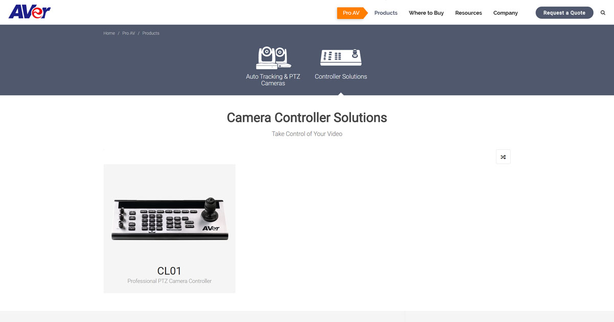 AVer Professional PTZ Camera Controller | AVer USA