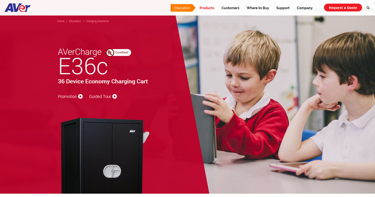 AVer Education, E36C+ Chromebook Charging Cart | AVer USA