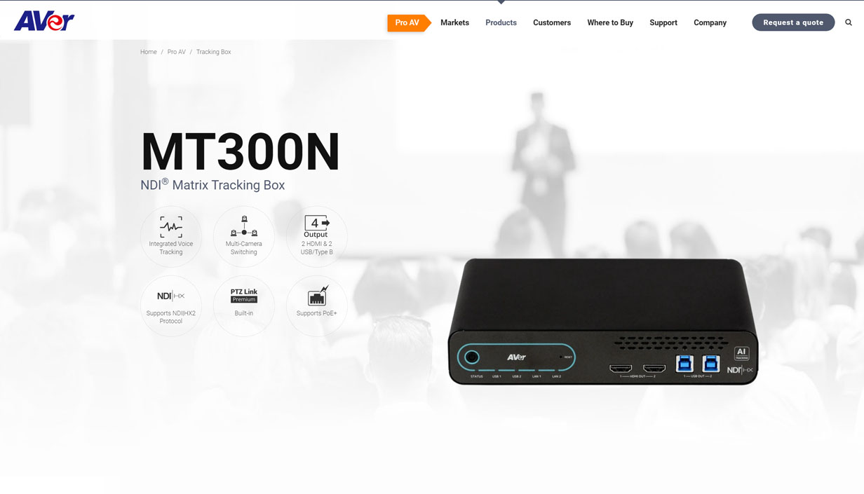 AVer MT300N - NDI® Matrix Tracking Box | AVer USA
