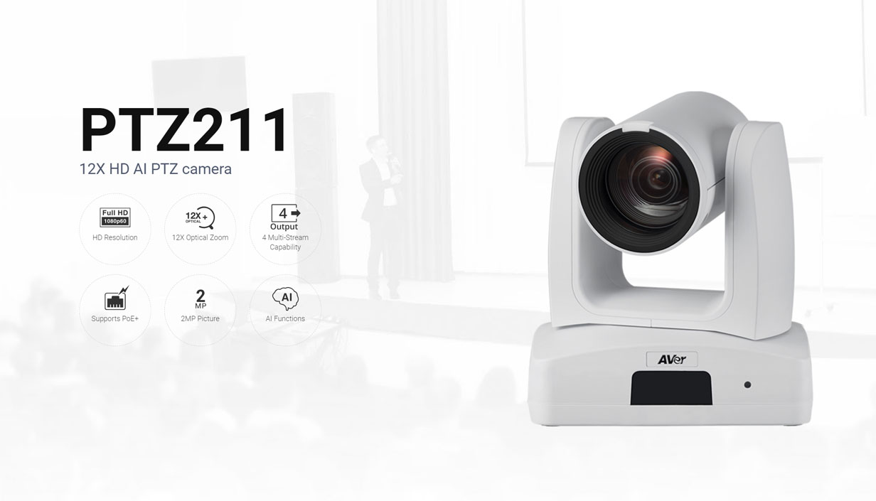 AVer PTZ211 12X HD AI PTZ Camera | AVer USA