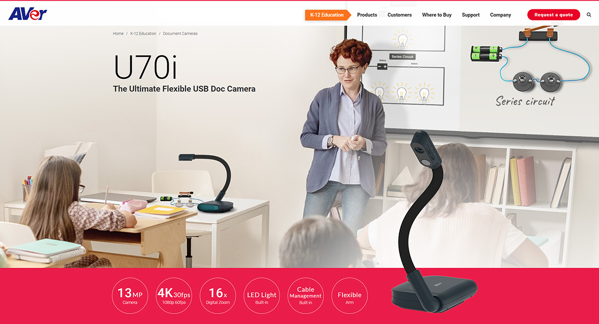 U70i Smart USB Document Camera with Intelligent Mic | AVer USA